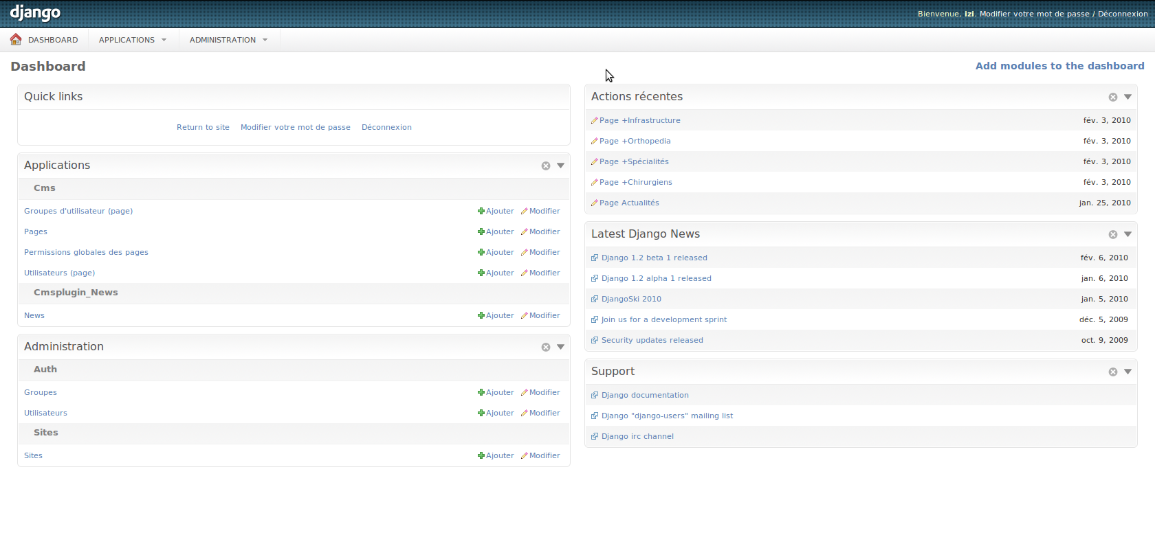 Github Django Admin Toolsdjango Admin Tools Extends The Django Admin To Include A Extensible